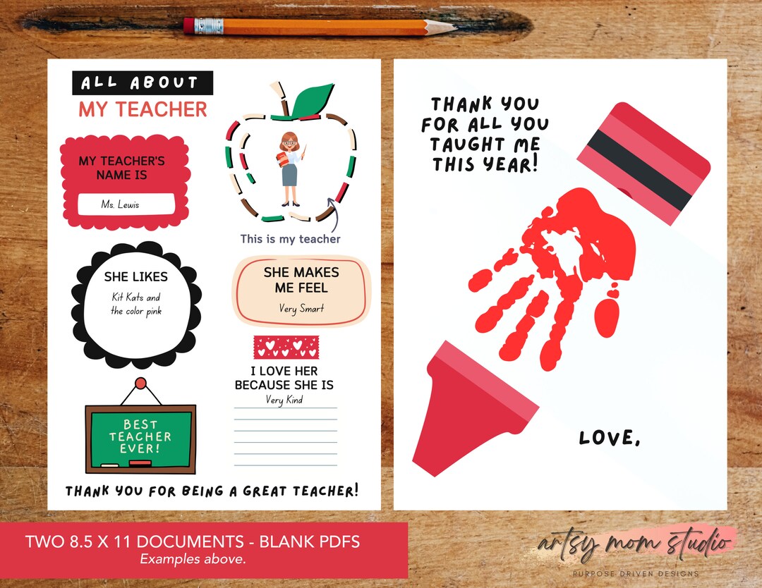 Teacher Appreciation Gift | Fill-in-the-blank Printable | Thank You ...