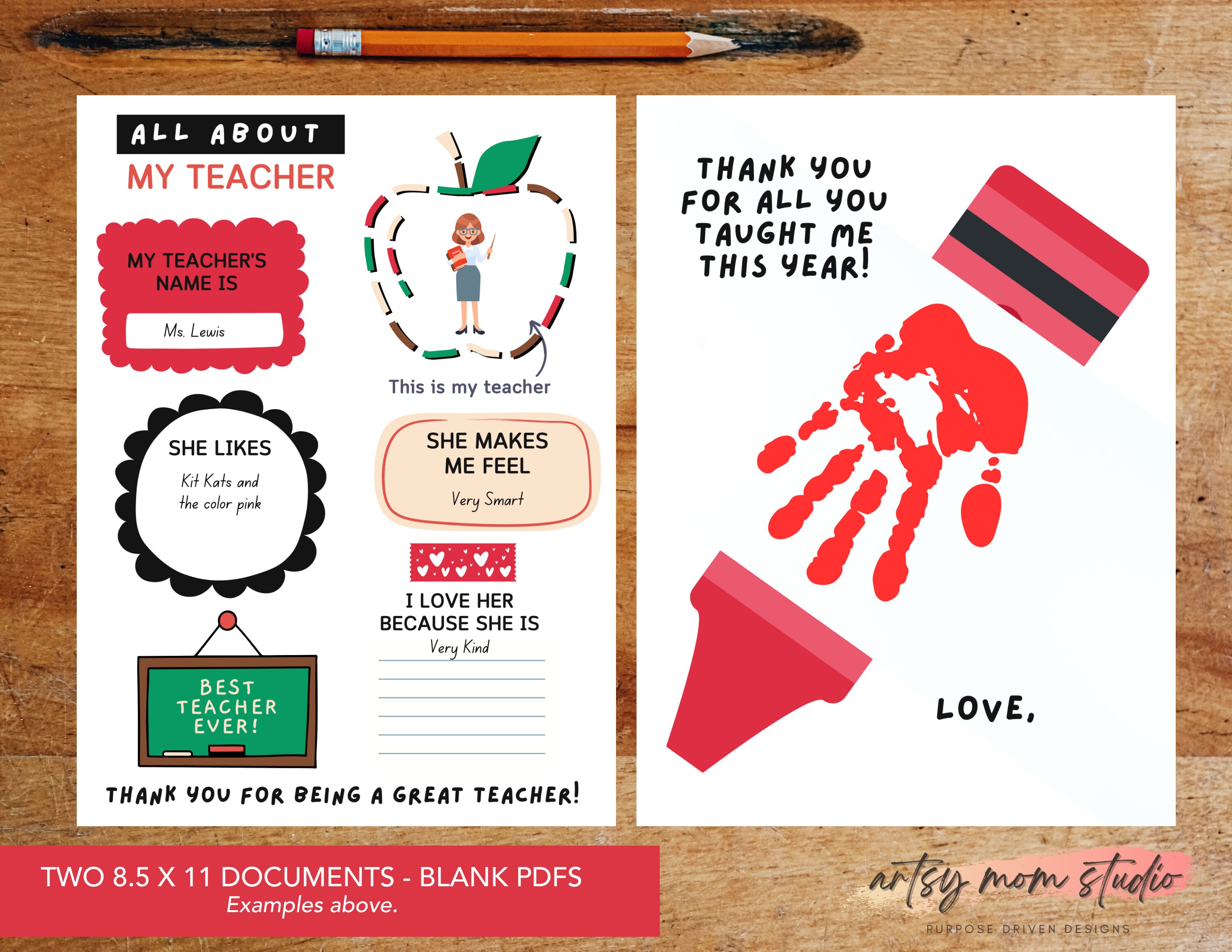 Teacher Appreciation Gift | Fill-in-the-blank Printable | Thank You ...