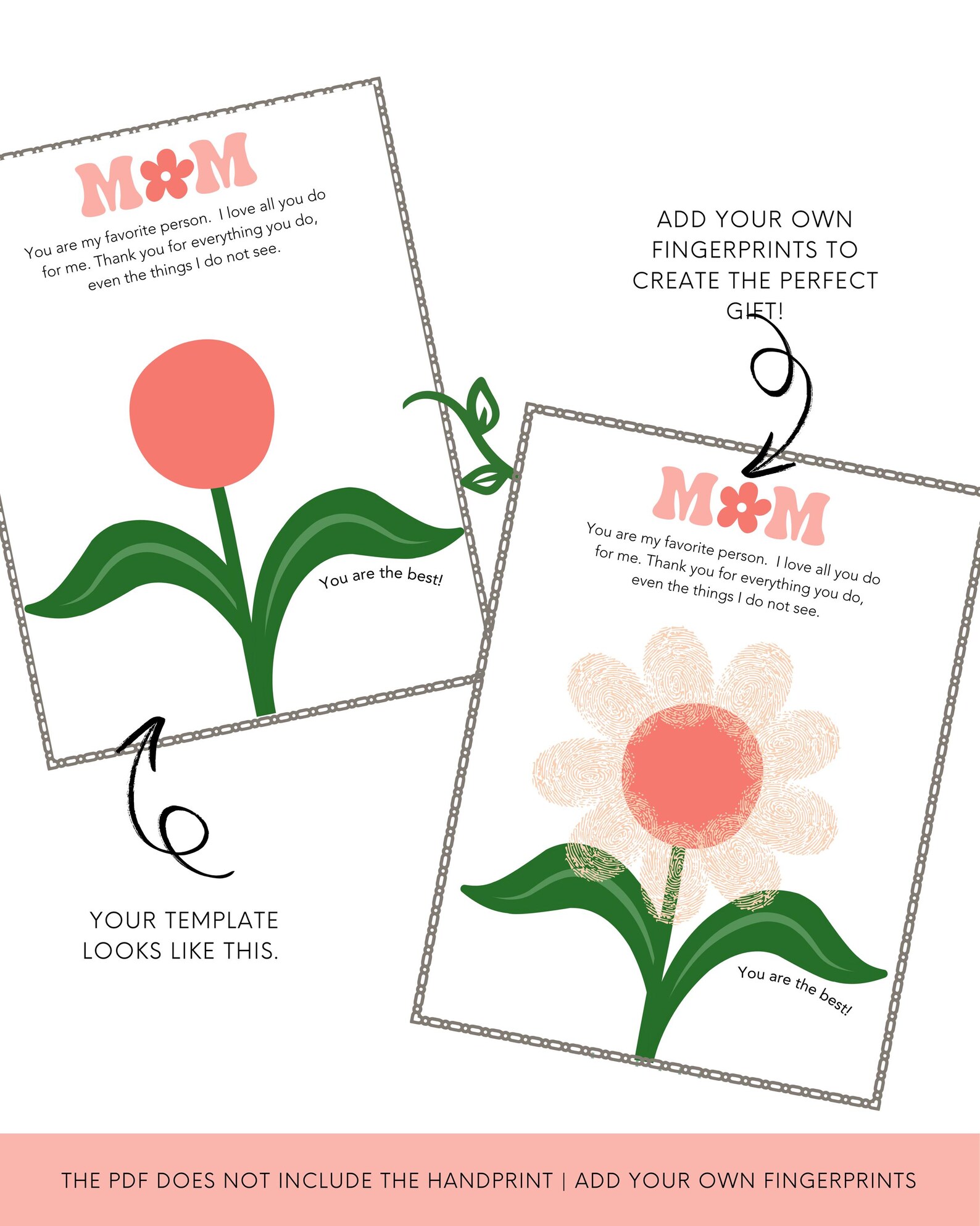 Mother's Day Fingerprint Printable, DIY Gift for Mom, Gift for Mom ...