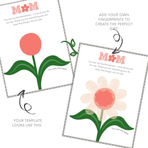 Mother's Day Fingerprint Printable, DIY Gift for Mom, Gift for Mom ...