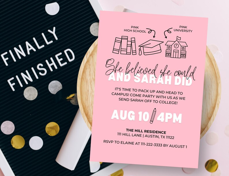 College Send off Party Invitation Trunk Party Invitation, College or ...