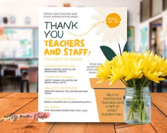 Editable Teacher Appreciation Week Itinerary Poster | Pastel Printable ...