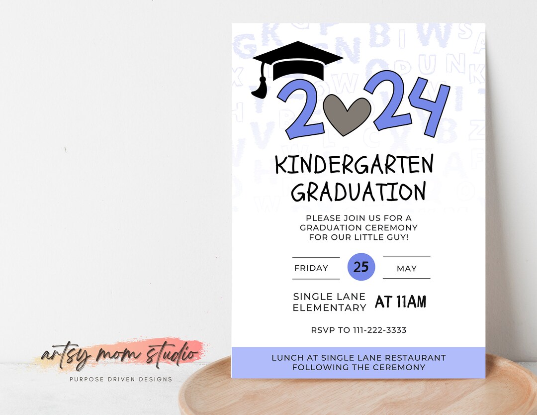 Kindergarten Graduation Invitation, Kindergarten Graduation Invite ...