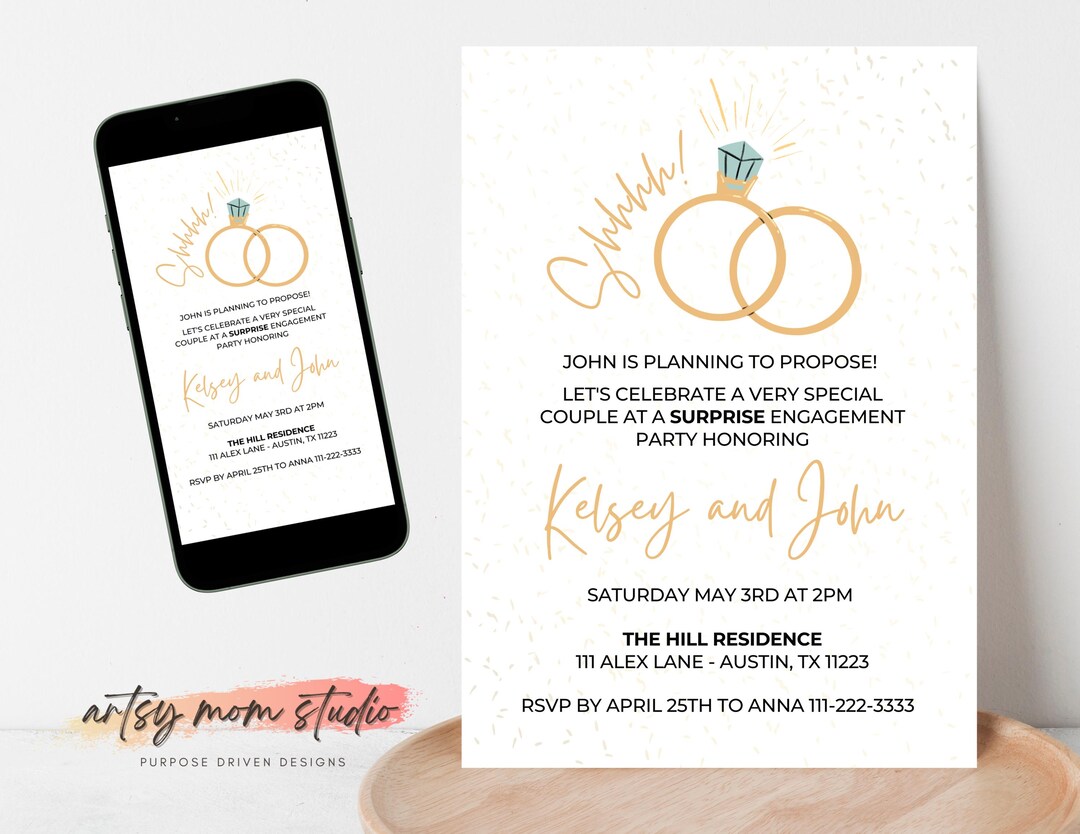 Surprise Engagement Party Invitation, Surprise Proposal Invite ...
