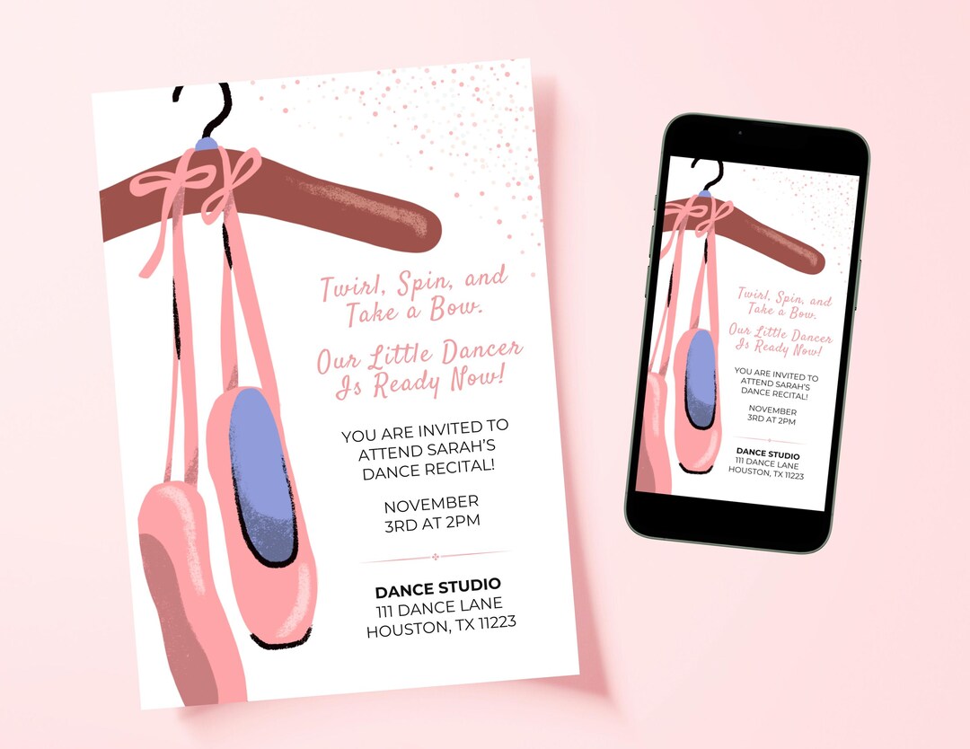 Editable Ballet Recital Invitation | Dance Recital Invite | Digital ...