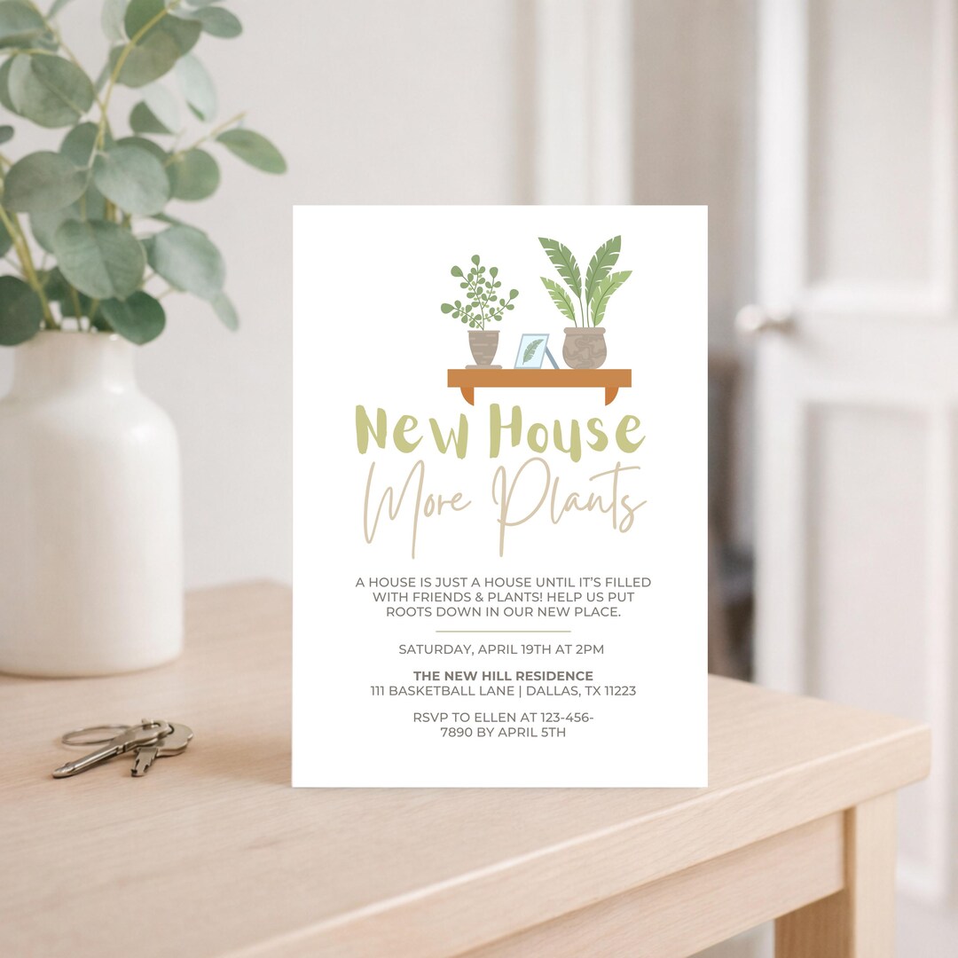 Editable Housewarming Invitation Template | Spring Housewarming Party ...
