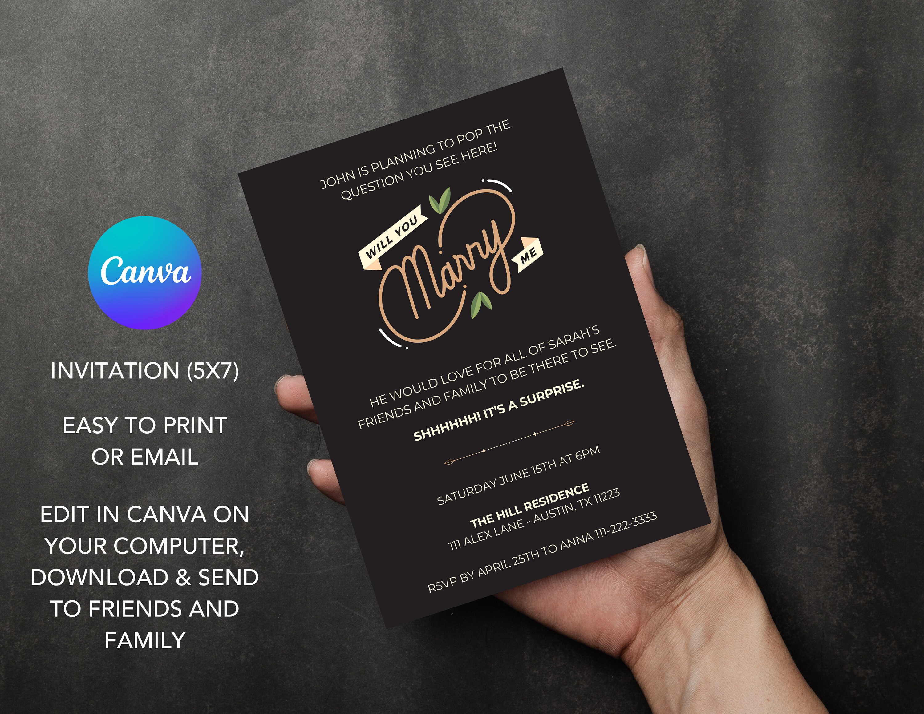 Surprise Engagement Party Invitation, Surprise Proposal Invite ...