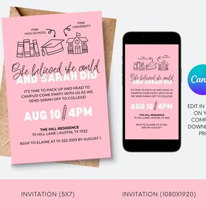 College Send off Party Invitation Trunk Party Invitation, College or ...