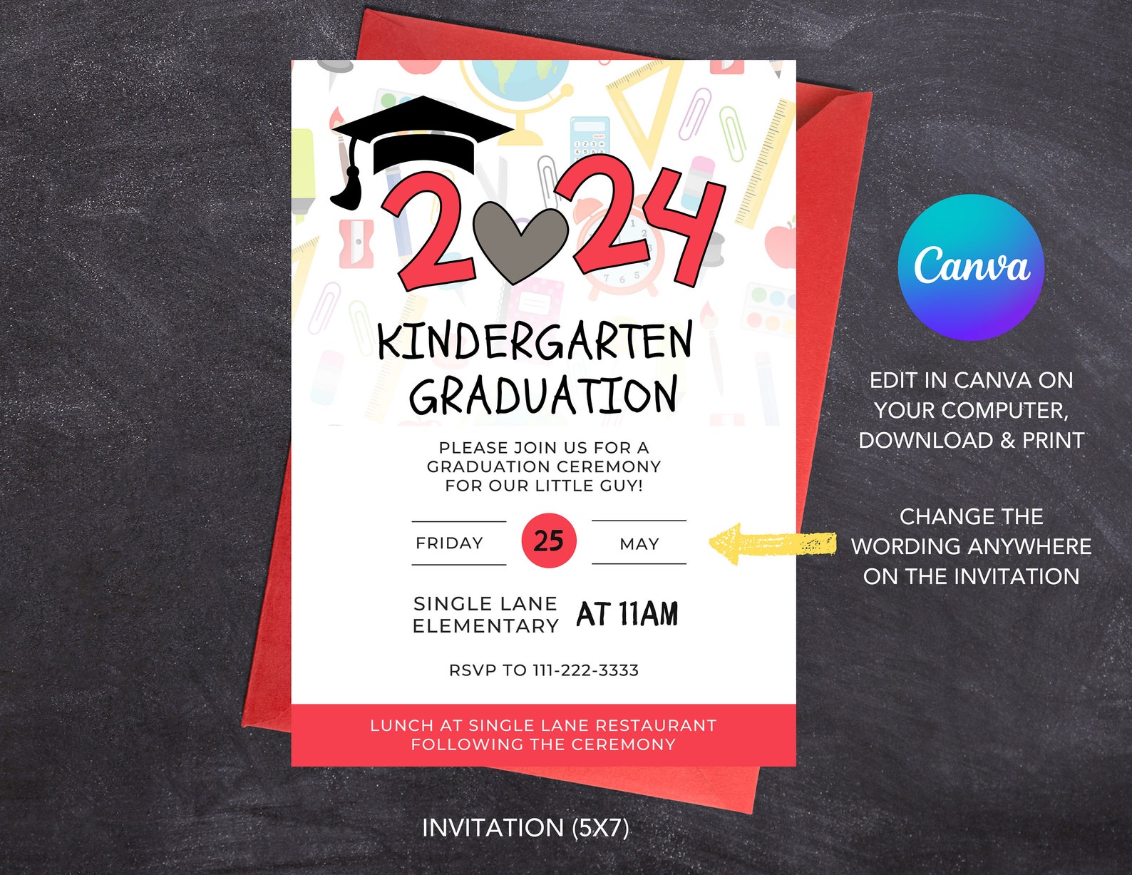 Kindergarten Graduation Invitation, Kindergarten Graduation Invite ...