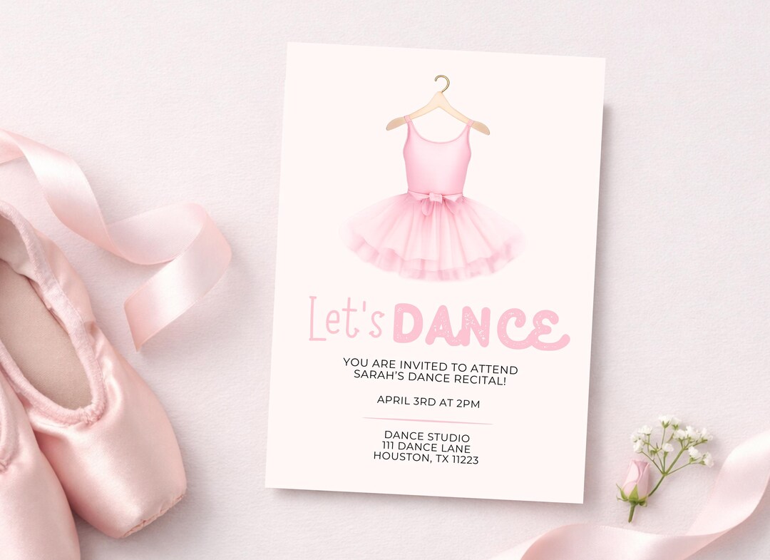 Editable Ballet Recital Invitation | Dance Recital Invite | Let's Dance ...