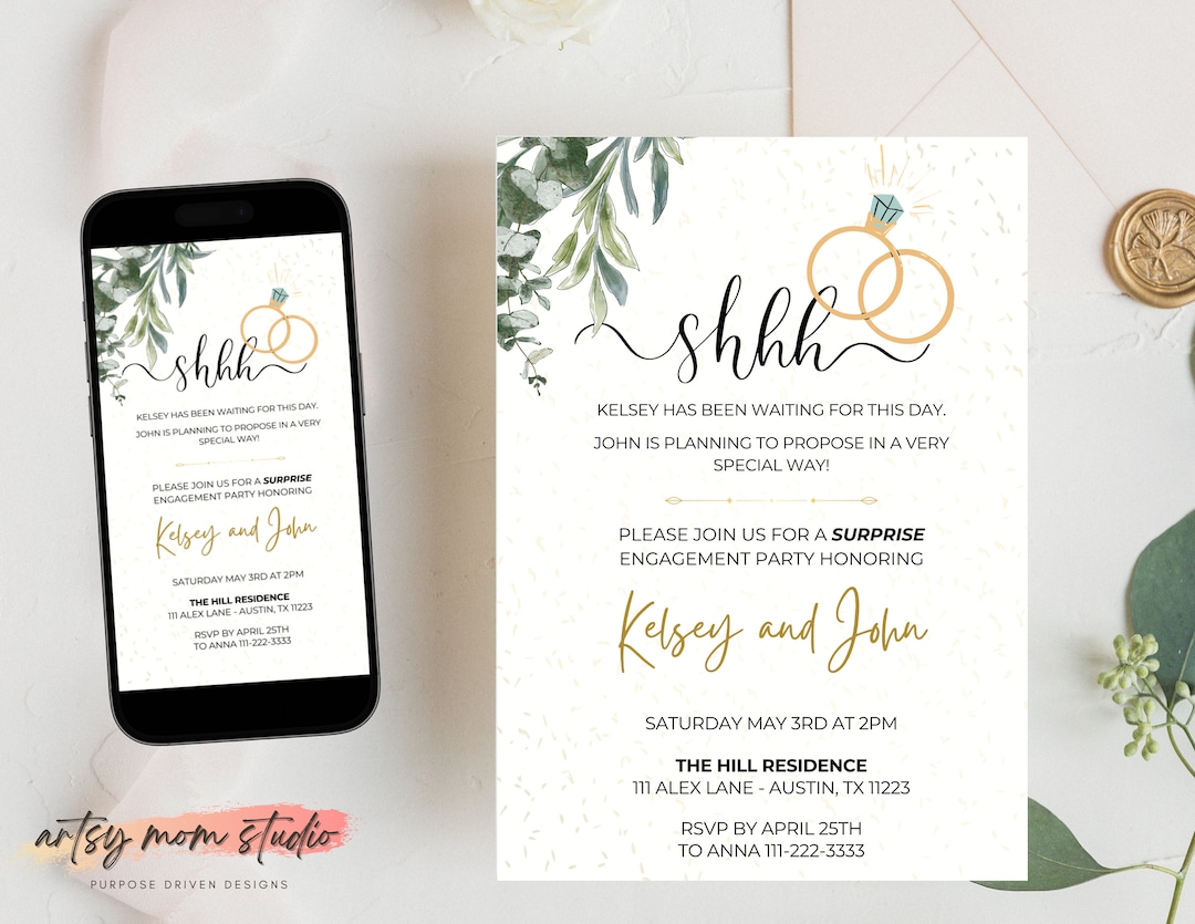 Surprise Engagement Party Invitation, Surprise Proposal Invite ...