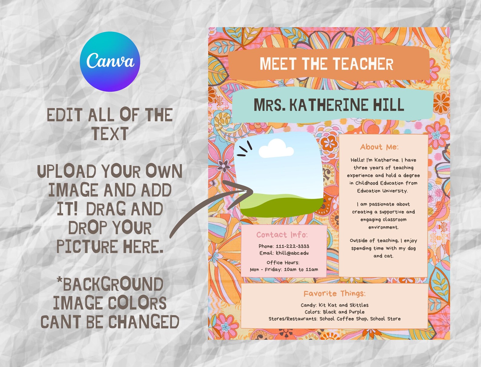 Meet the Teacher, Teacher Template, Editable Meet the Teacher Template ...
