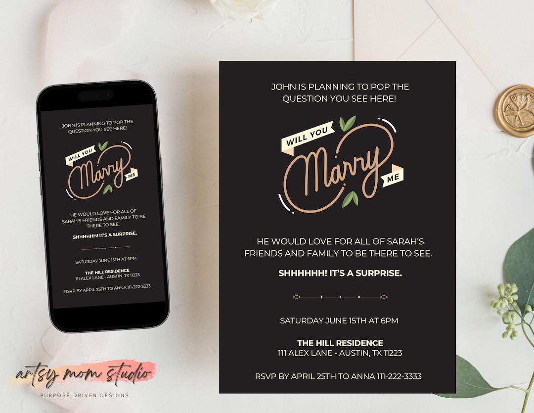 Surprise Engagement Party Invitation, Surprise Proposal Invite ...