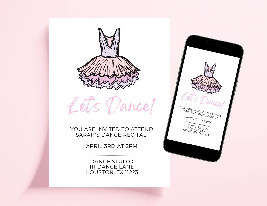 Let's Dance, Editable Ballet/dance Recital Invitation, Instant Download ...