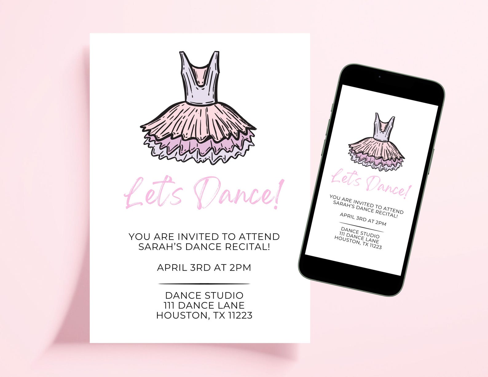 Let's Dance, Editable Ballet/dance Recital Invitation, Instant Download ...