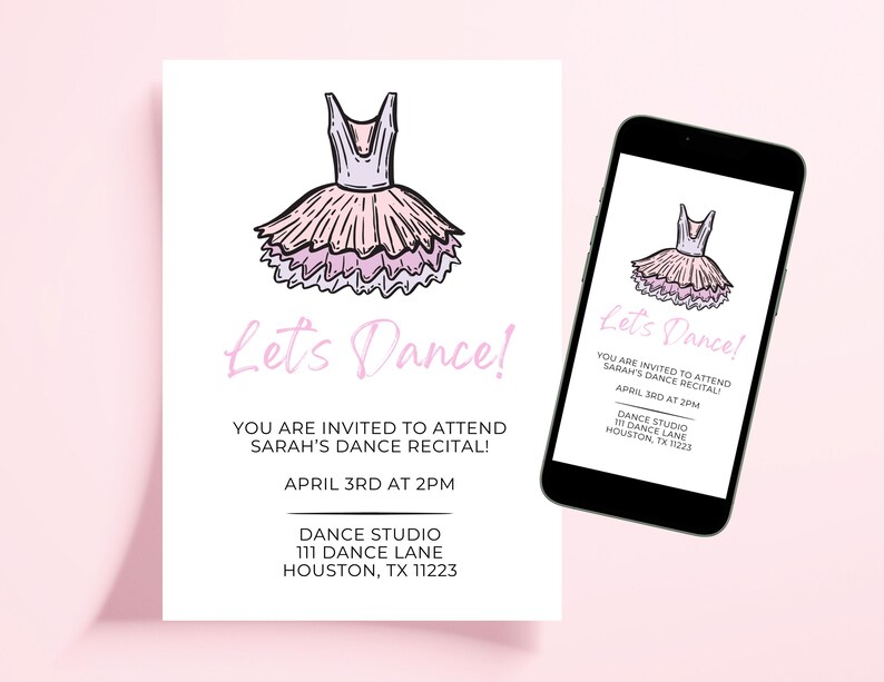 Let's Dance, Editable Ballet/dance Recital Invitation, Instant Download ...