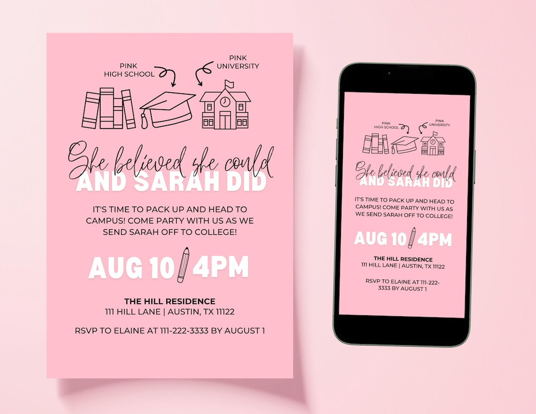 College Send off Party Invitation Trunk Party Invitation, College or ...