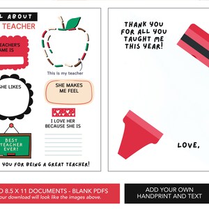 Teacher Appreciation Gift | Fill-in-the-blank Printable | Thank You ...