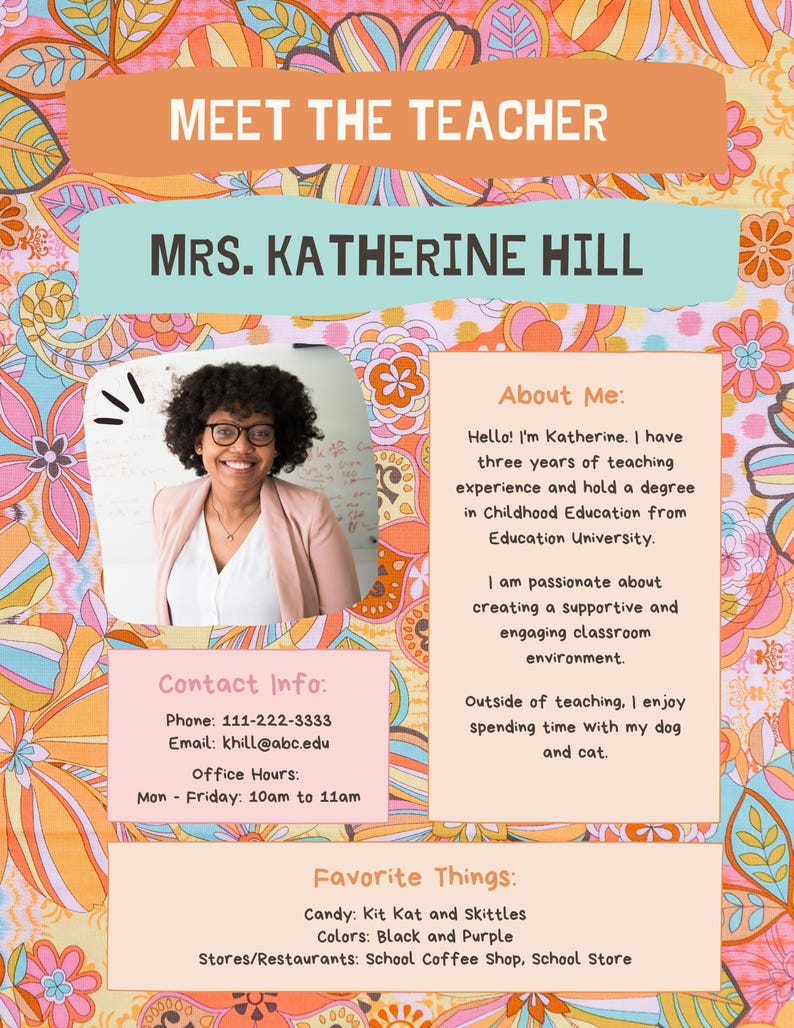 Meet the Teacher, Teacher Template, Editable Meet the Teacher Template, Editable Template ...