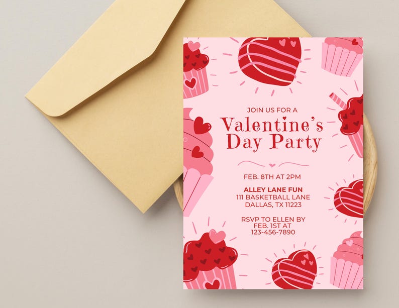 Editable Valentines Day Party Invitation Kids Valentines Day Party ...
