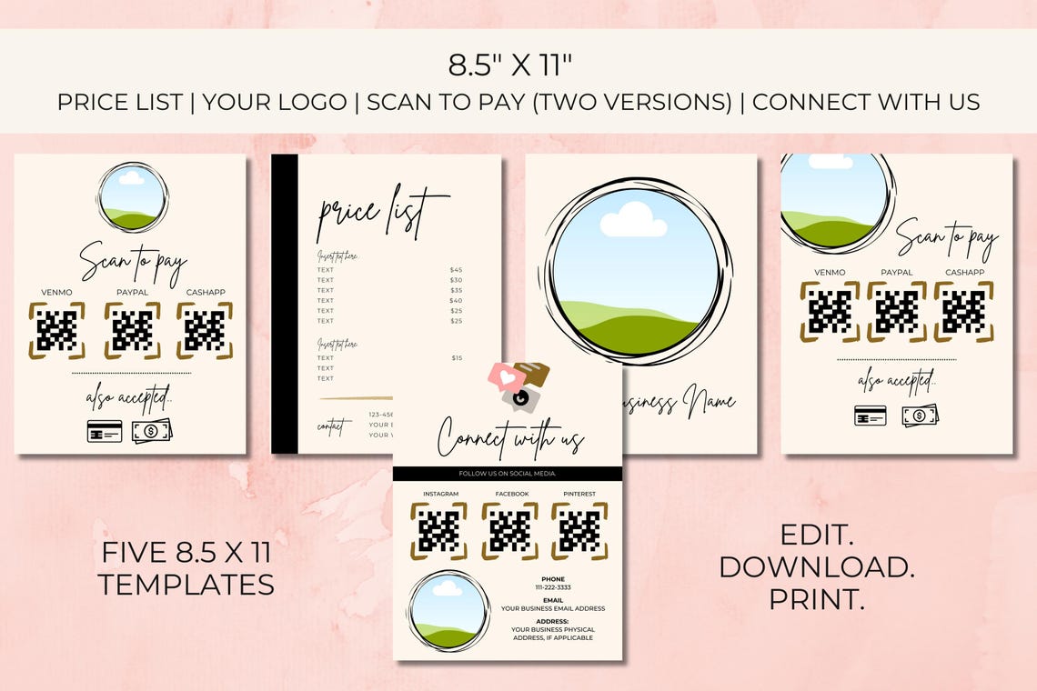 Craft Fair Marketing Bundle | 14 Neutral Editable Vendor Templates for ...