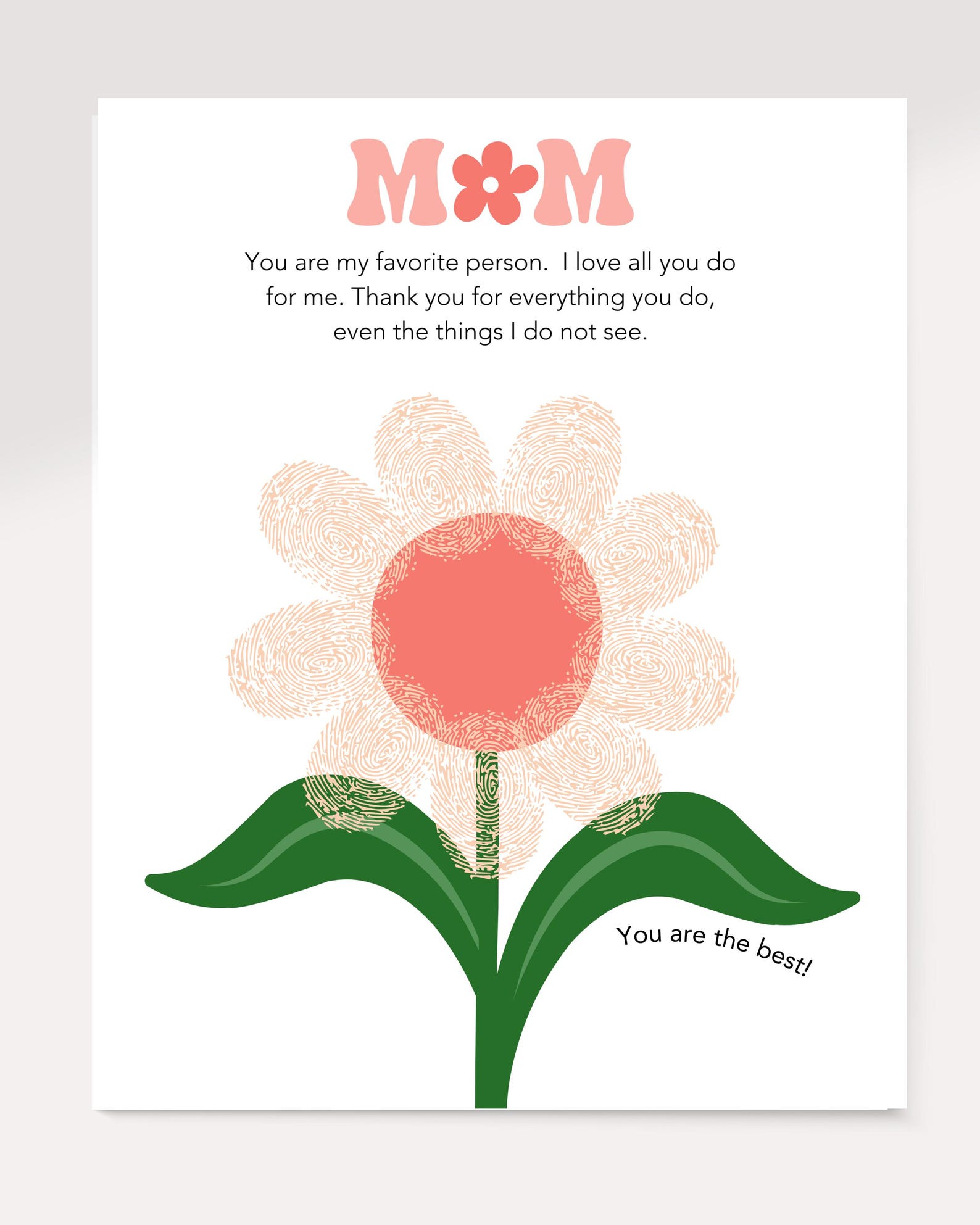 Mother's Day Fingerprint Printable, DIY Gift for Mom, Gift for Mom ...