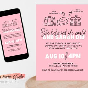 College Send off Party Invitation Trunk Party Invitation, College or ...