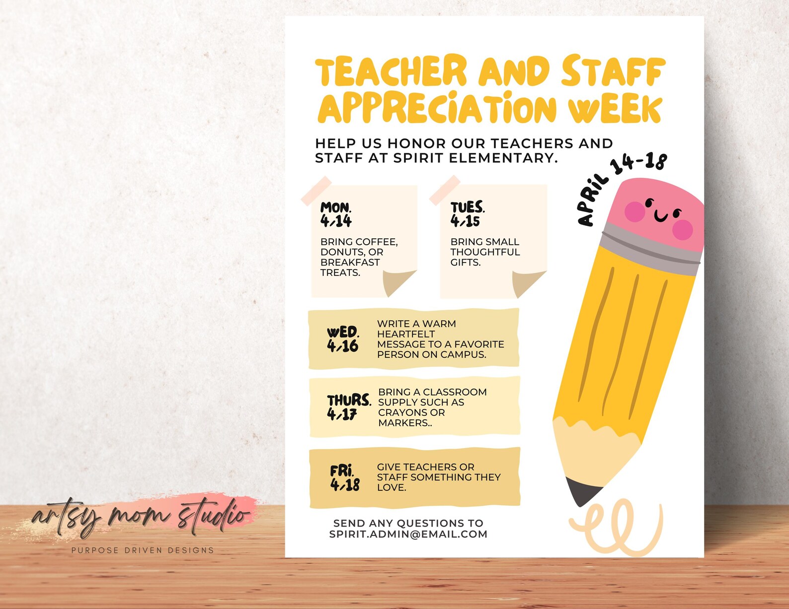 Editable Teacher Appreciation Week Itinerary Poster | Printable Teacher ...