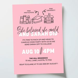 College Send off Party Invitation Trunk Party Invitation, College or ...