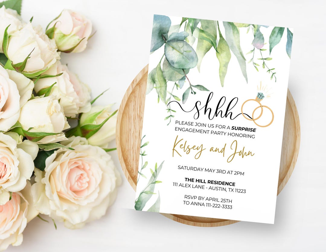 Surprise Engagement Party Invitation, Surprise Proposal Invite, Digital ...