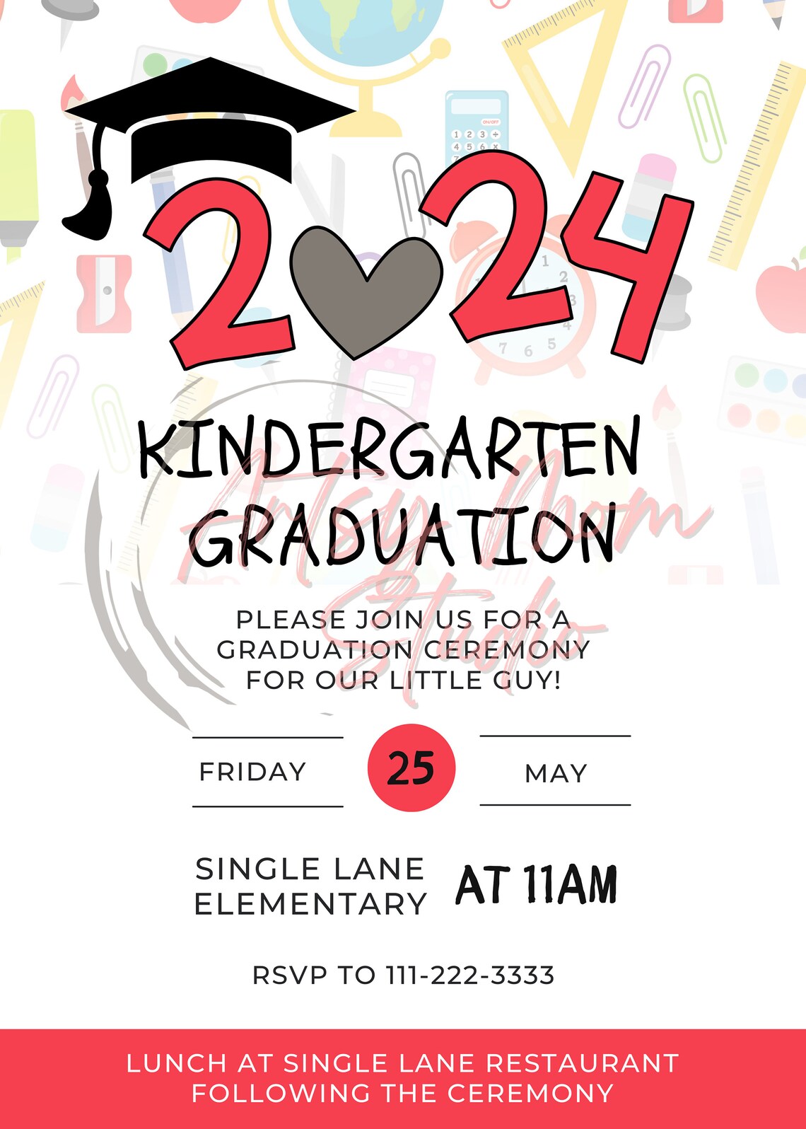 Kindergarten Graduation Invitation, Kindergarten Graduation Invite ...