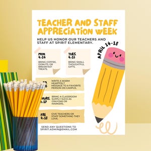 Editable Teacher Appreciation Week Itinerary Flyer (digital Download ...