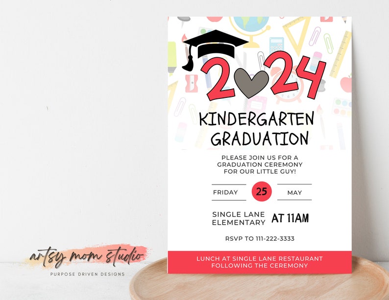 Kindergarten Graduation Invitation, Kindergarten Graduation Invite ...