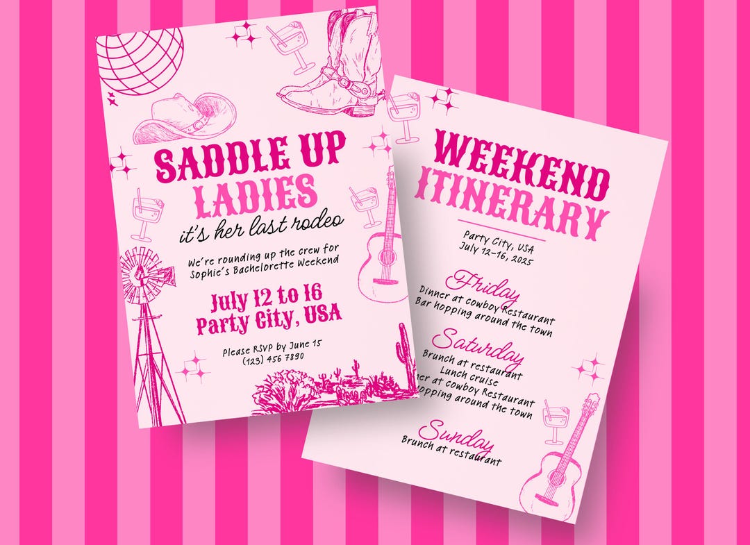 Editable Last Rodeo Bachelorette Itinerary | Disco Cowgirl Weekend ...