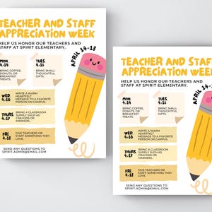 Editable Teacher Appreciation Week Itinerary Poster | Printable Teacher ...