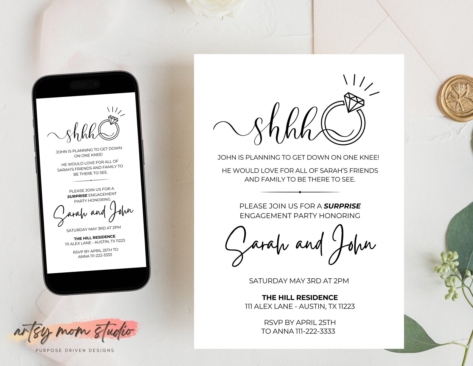 Surprise Engagement Party Invitation, Surprise Proposal Invite ...