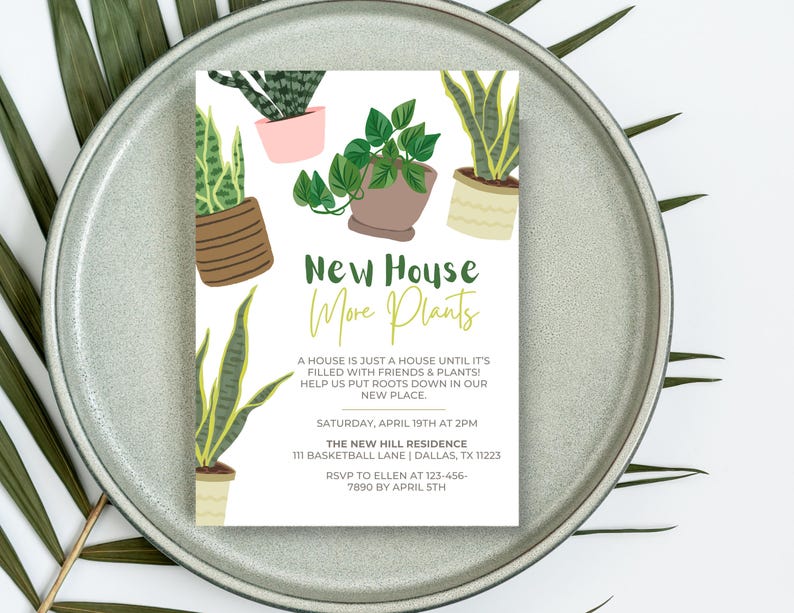 Editable Housewarming Invitation Template | Spring Housewarming Party ...