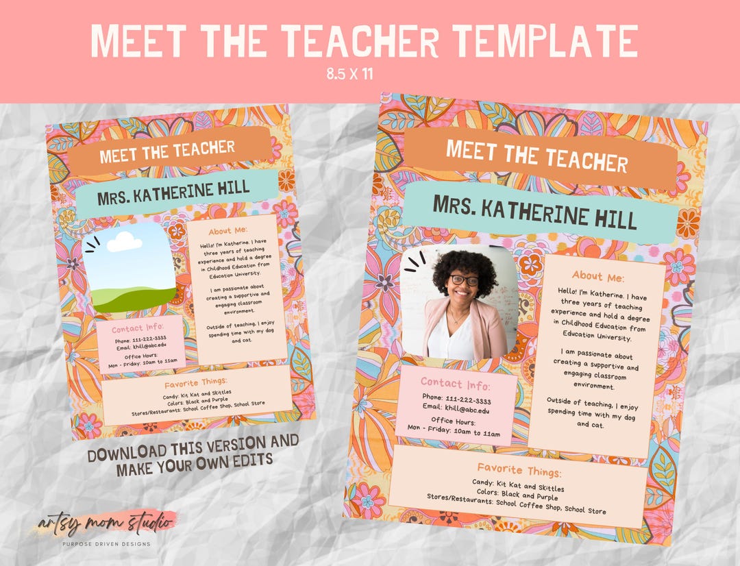 Meet the Teacher, Teacher Template, Editable Meet the Teacher Template ...