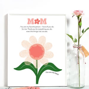 Mother's Day Fingerprint Printable, DIY Gift for Mom, Gift for Mom ...