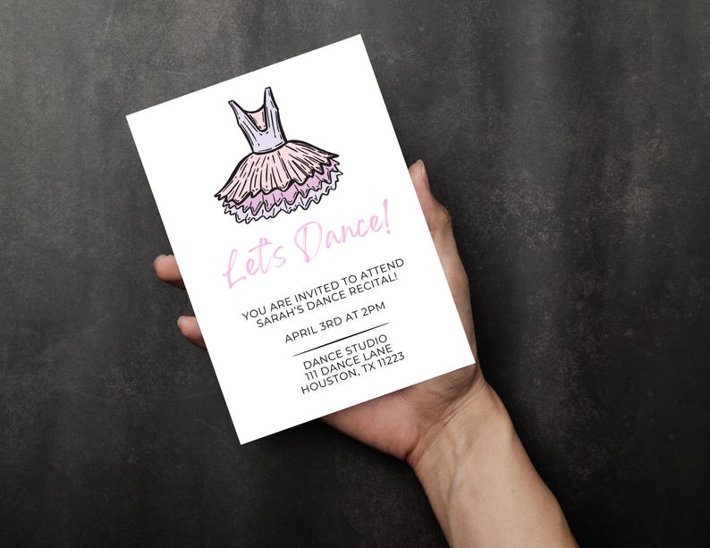 Let's Dance, Editable Ballet/dance Recital Invitation, Instant Download ...