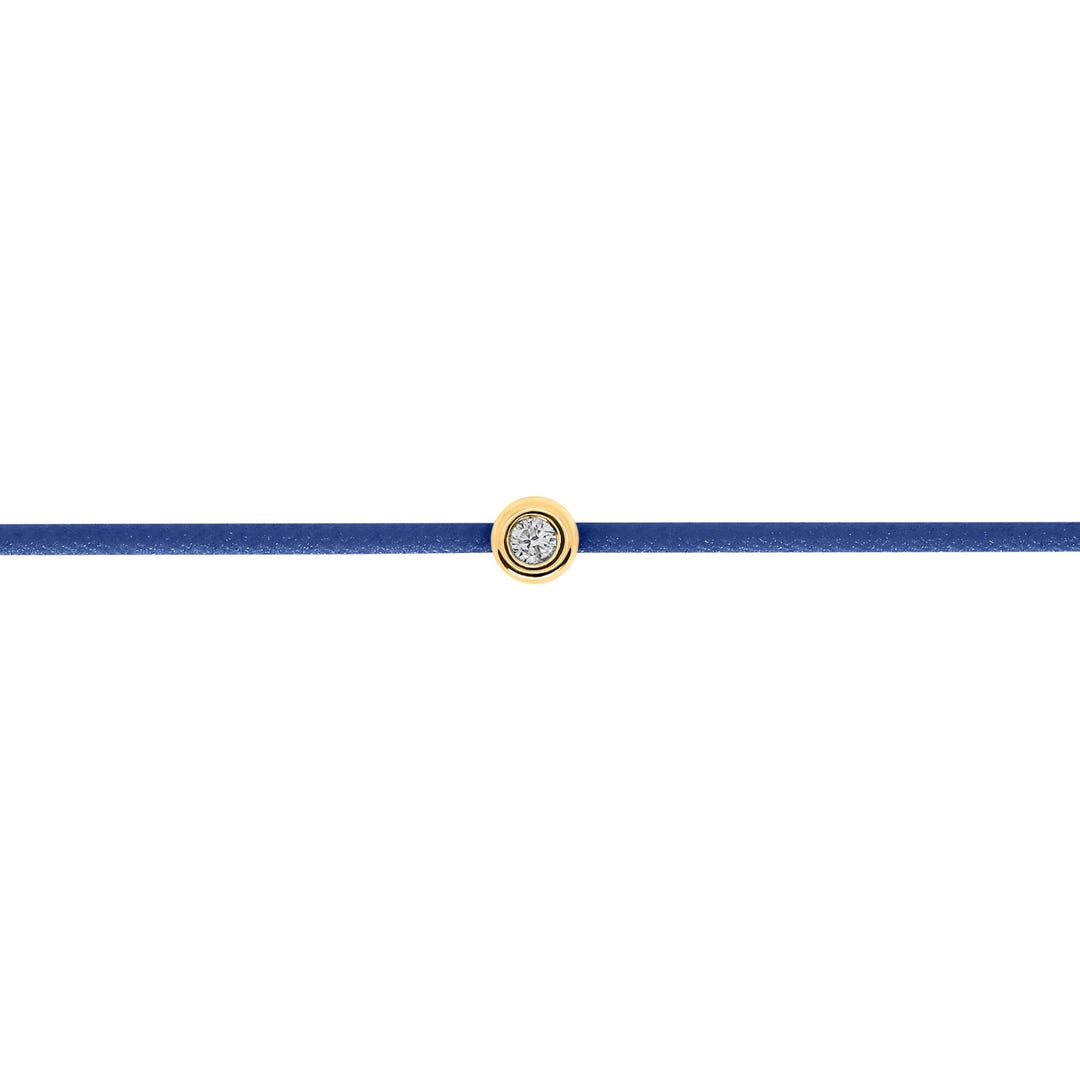 Diamond String Bracelet in Blue, 14K Solid Gold, Certified Diamond ...
