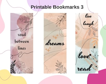 Set of 3 Printable Bookmarks Space Digital Bookmarks Book Lovers Gift ...