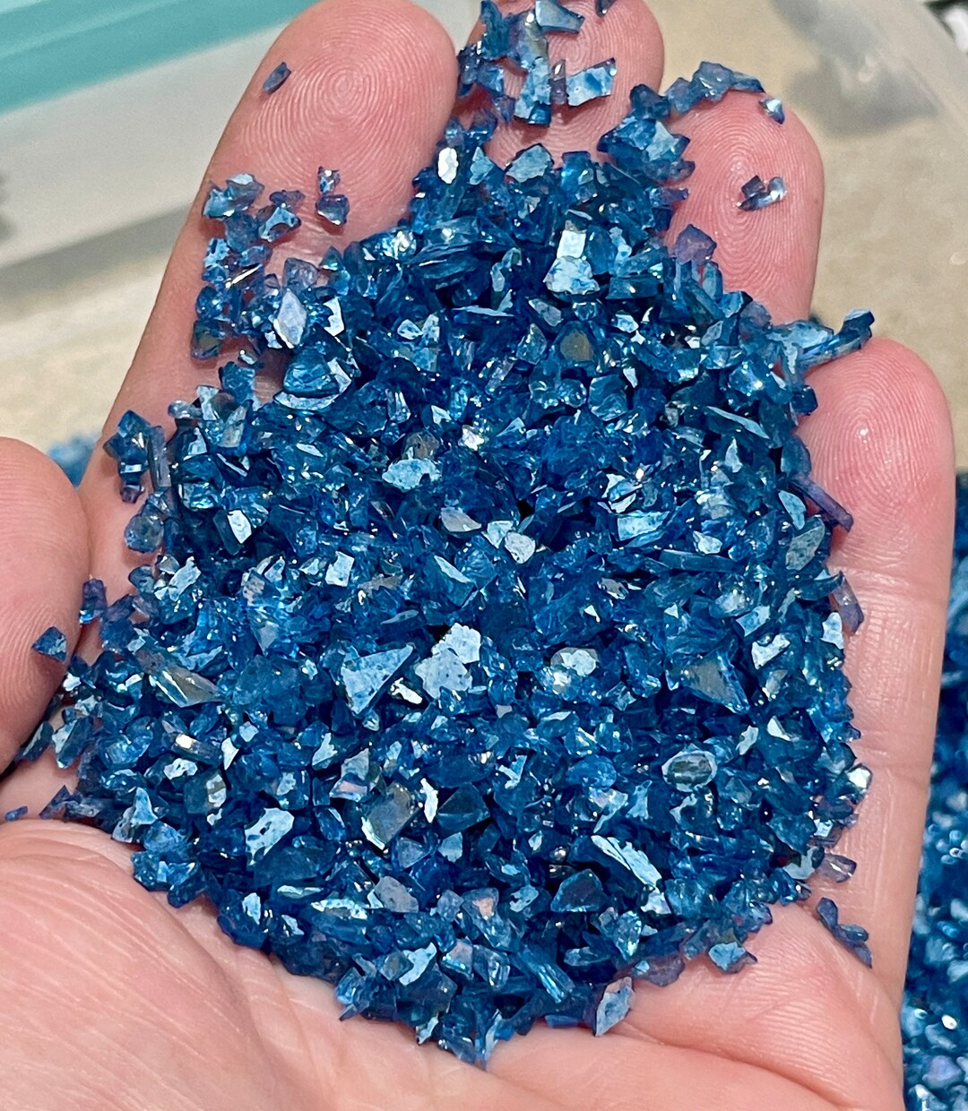Crushed Glass Blue Small - Etsy