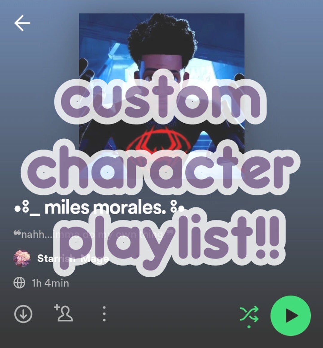 Custom Character Playlist Spotify - Etsy