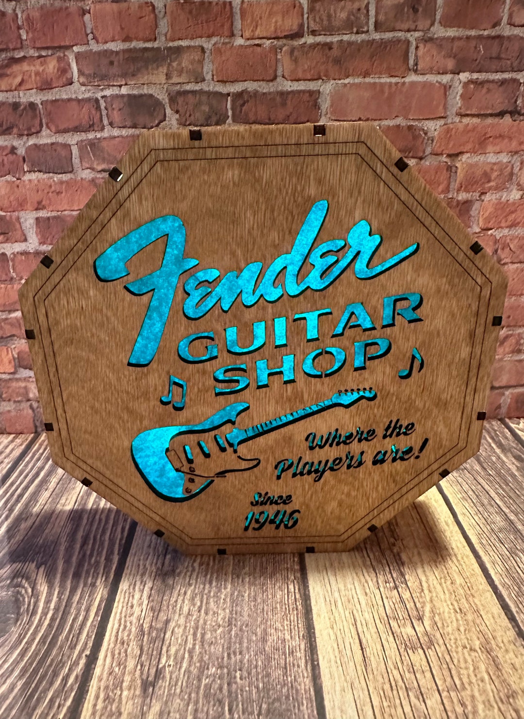 Fender Guitar Lighted Sign - Man Cave - Music Room - Etsy