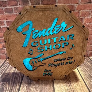 Fender Guitar Lighted Sign - Man Cave - Music Room - Etsy