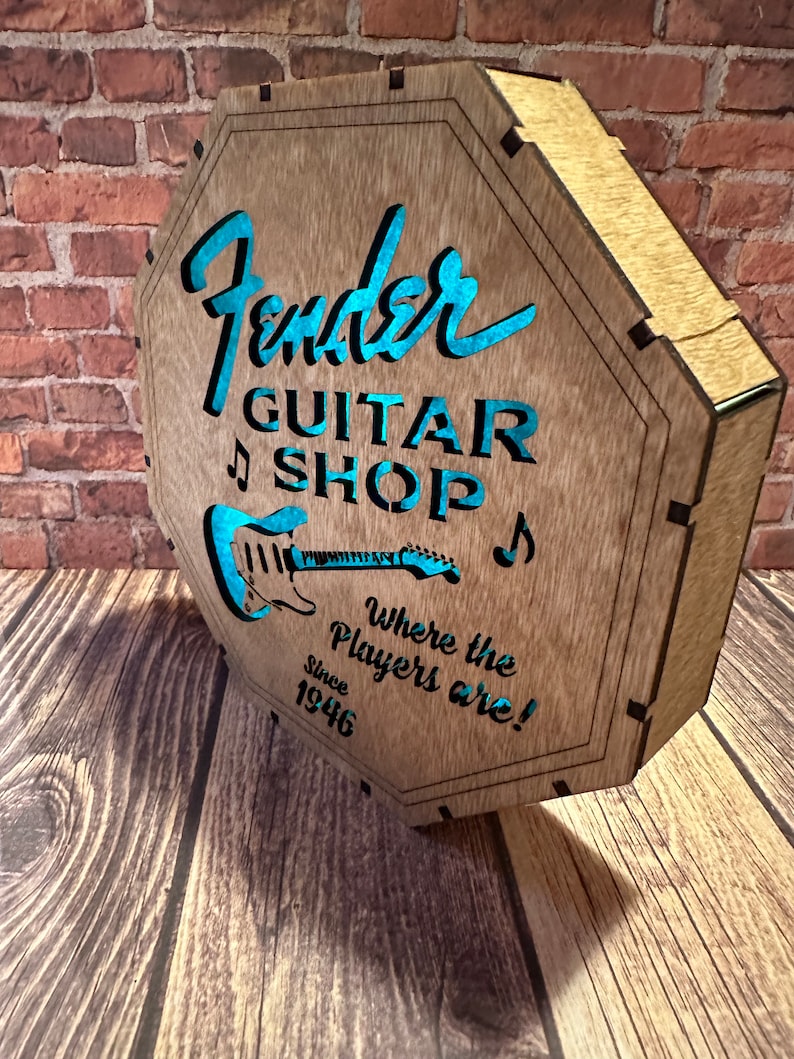 Fender Guitar Lighted Sign - Man Cave - Music Room - Etsy
