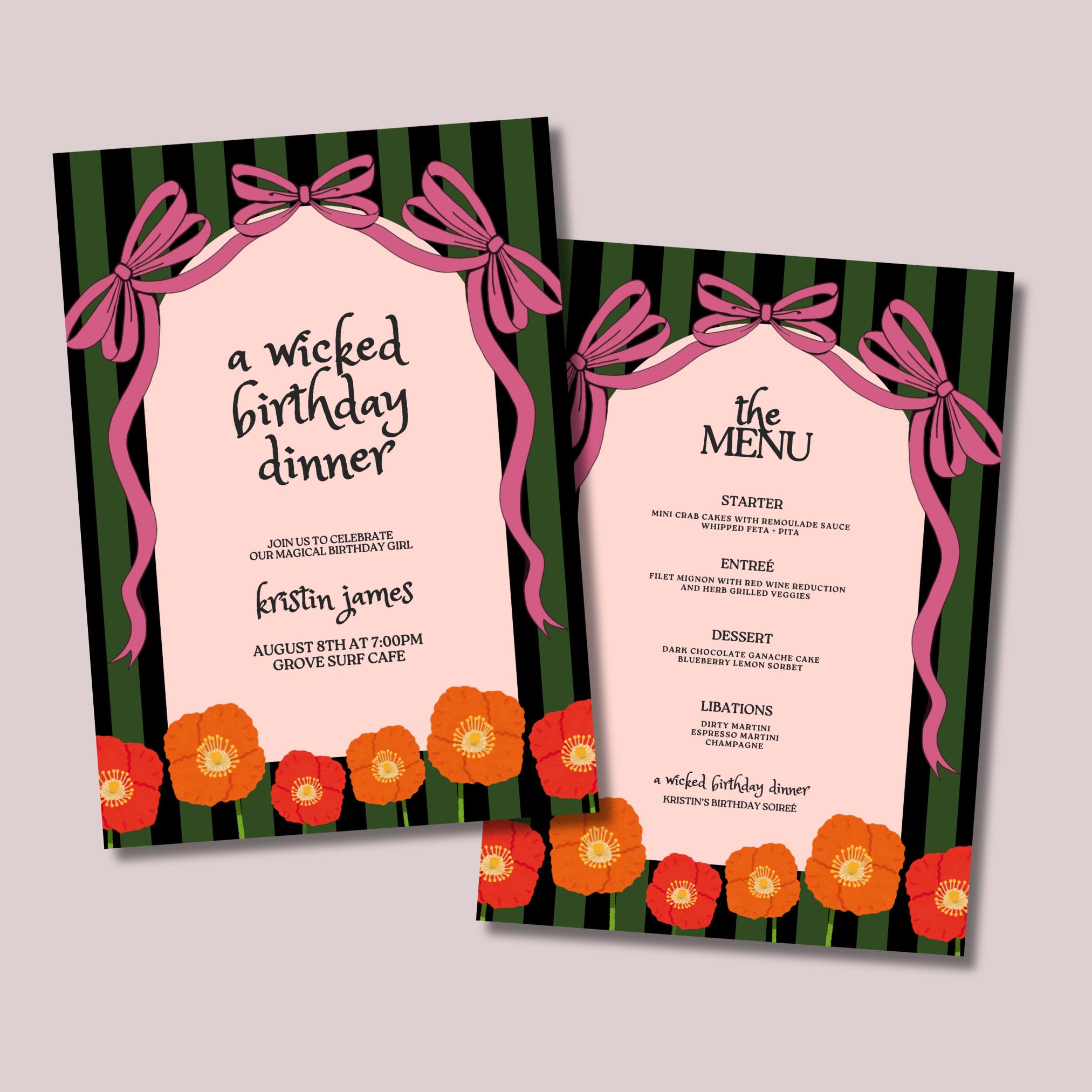 Wicked Birthday Invite, Defying Gravity Birthday, Pink and Green ...