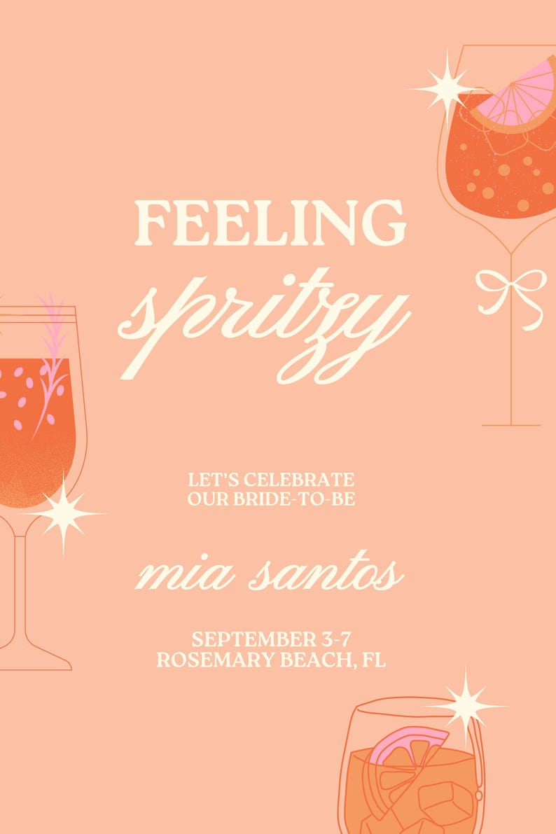 Feeling Spritzy Bachelorette Welcome Sign, Aperol Spritz Bachelorette ...
