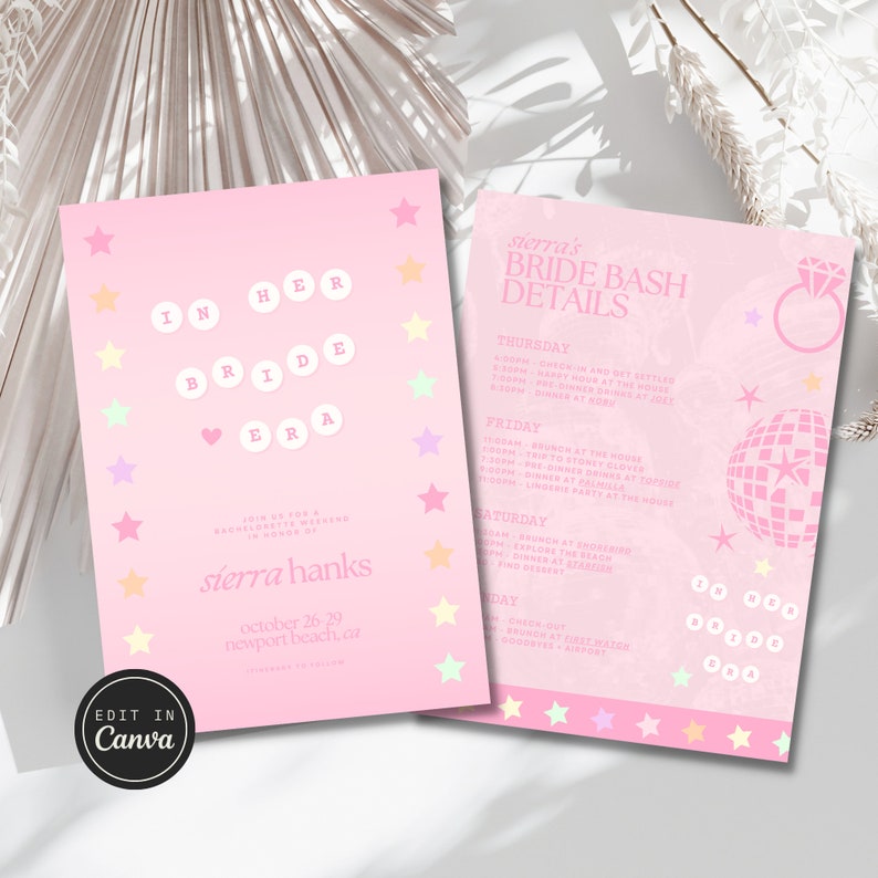 Friendship Bracelet Trendy Swiftie Bachelorette Invitation Itinerary ...